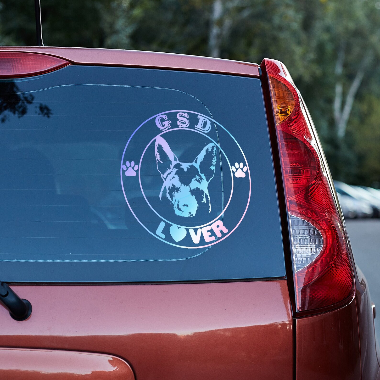 GSD German Shepherd Dog Lover Vinyl Decal, Waterproof Car Window ...