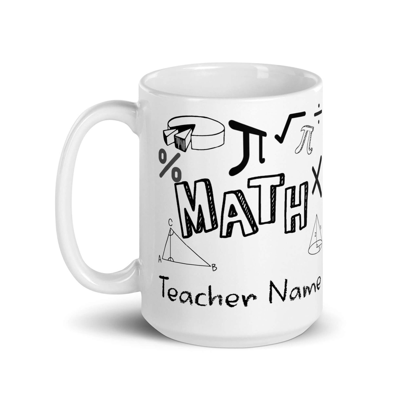 Customizable Math Teacher Mug, Personalized Name Coffee Cup, Math ...
