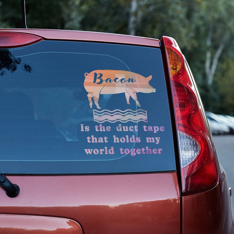 Bacon Duct Tape Pig Decal, Carnivore Meat Vehicle Sticker - Etsy