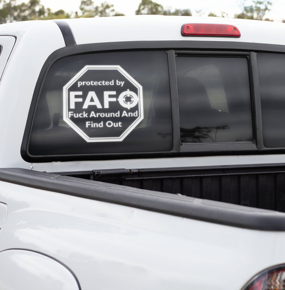 Protected by FAFO Vinyl Sticker - Etsy