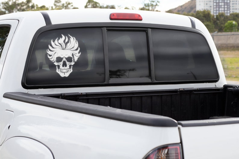 Flaming Skull Vinyl Decal, Funny Decals for Cars, Decals for Trucks ...
