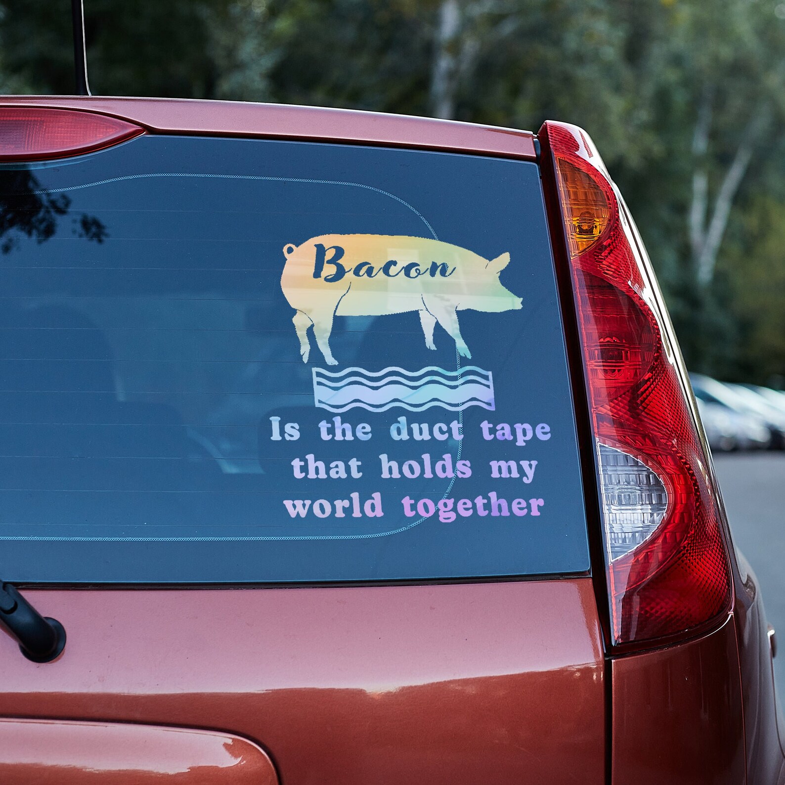 Bacon Duct Tape Pig Decal, Carnivore Meat Vehicle Sticker - Etsy