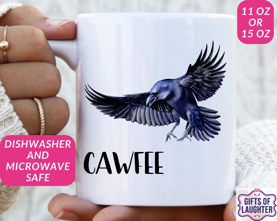 Raven Mug Black Crow Coffee Mug Raven Gift Cawfee Crow Coffee Cup Black ...