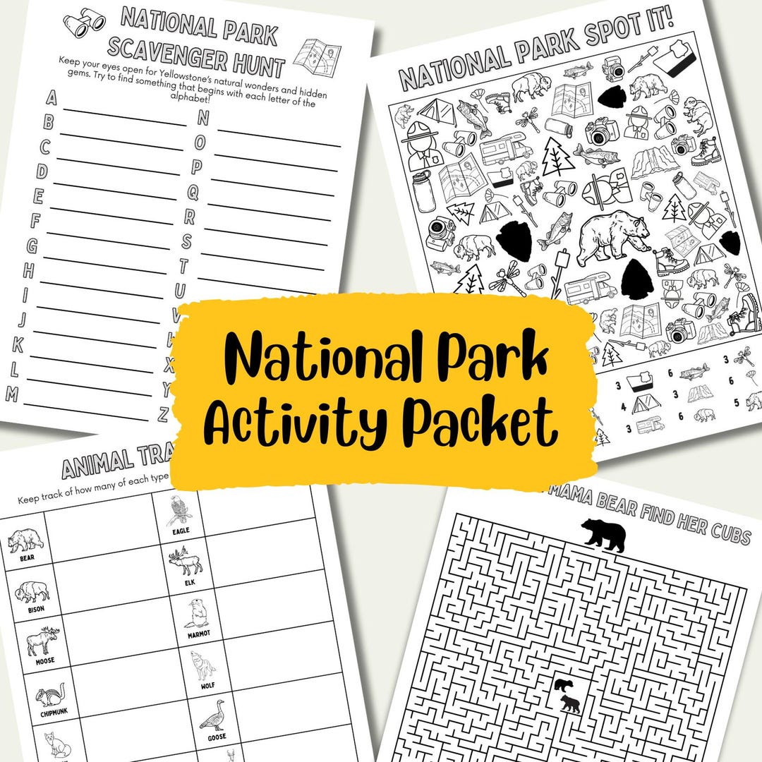 National Park Activity Packet | Digital Download | Adventure Coloring ...
