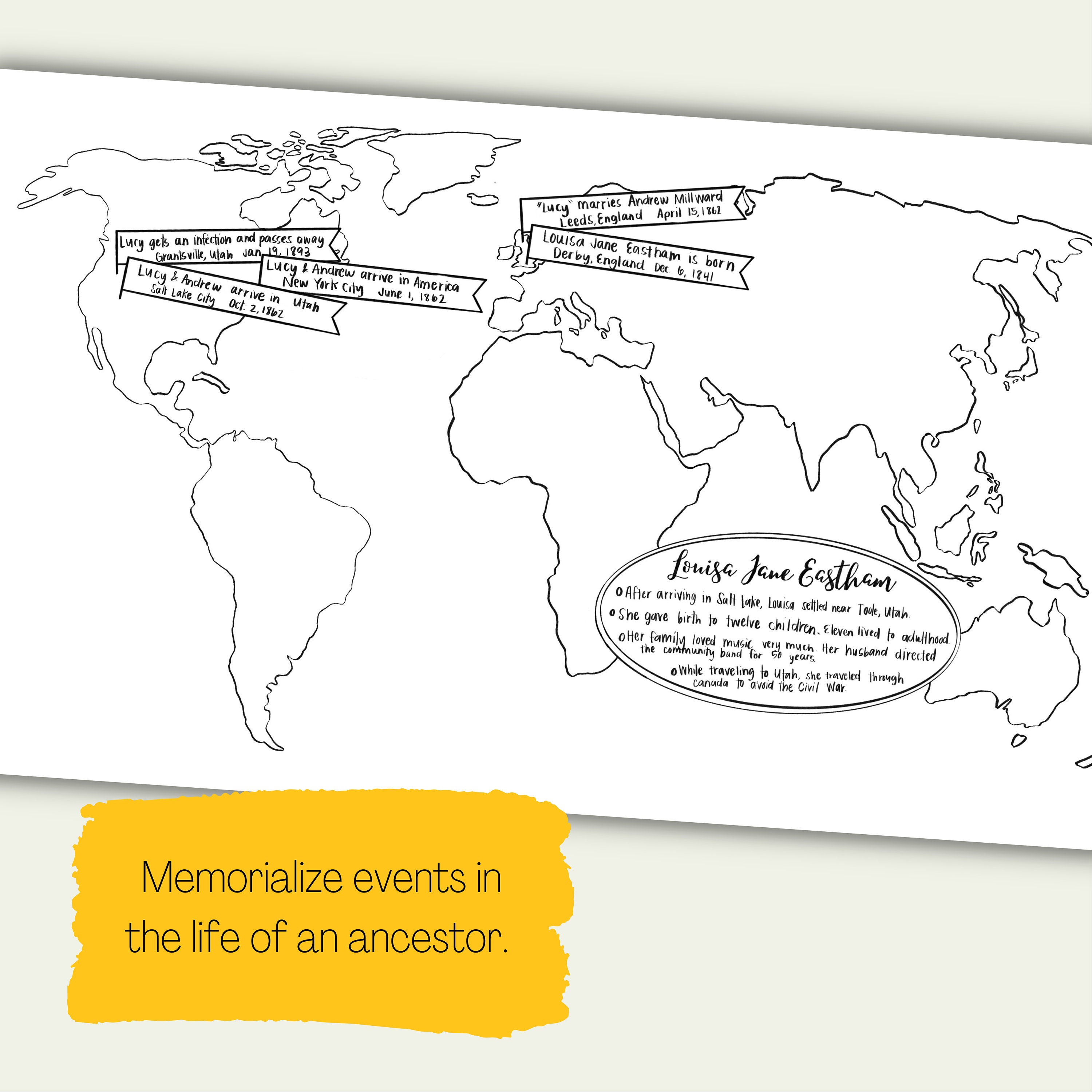 Custom Map Coloring Page Photograph Line Drawing Hand-illustrated ...