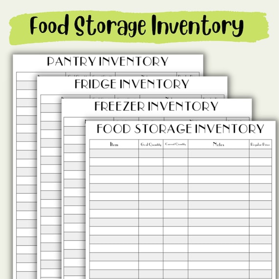 Food Storage Inventory Instant Download - Etsy