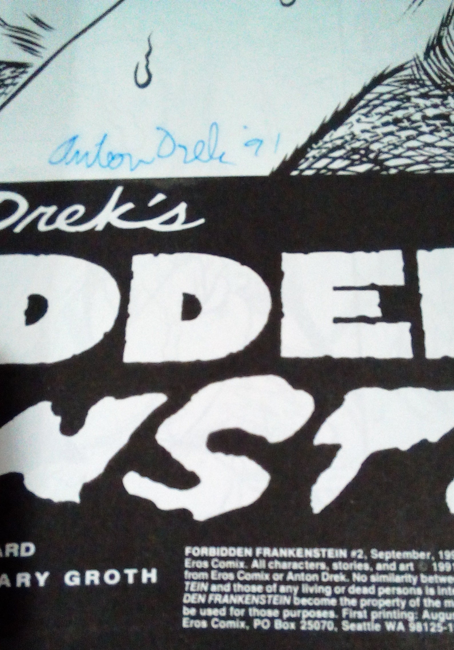 Anton Dreks Forbidden Frankenstein 2 Eros Comix Signed Don Simpson