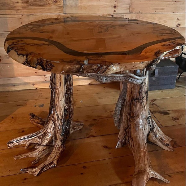 Fractal Wood Burn Dining Table - Etsy