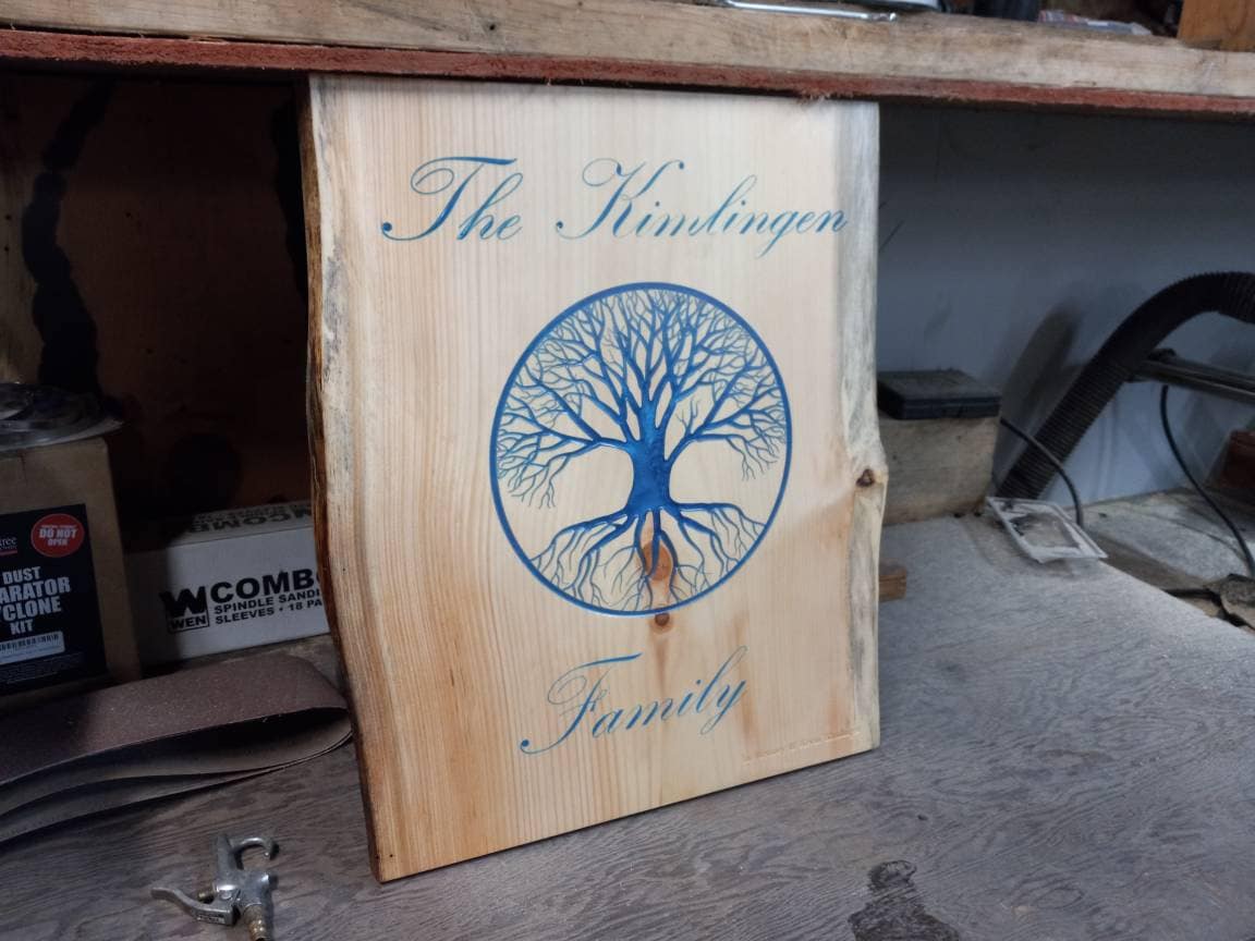 Live Edge Sign-epoxy Last Name Sign Tree of Life - Etsy