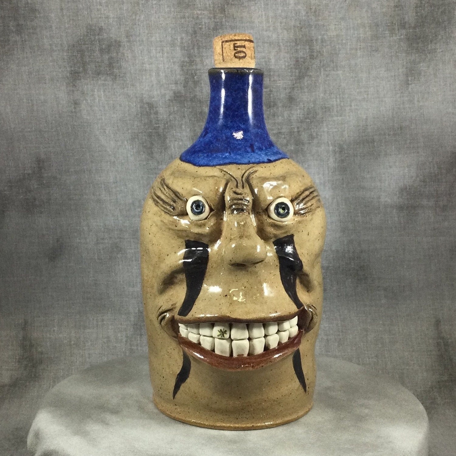 Southern Folk Art Face Jug: Warrior Ceramic Sculpture - Etsy