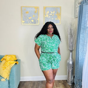 African Print High-waist Short, Ankara Short Set, African Print Crop ...