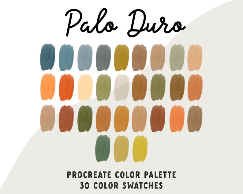 Palo Duro Procreate Color Palette, Earthy Color Palette, Texas, State ...