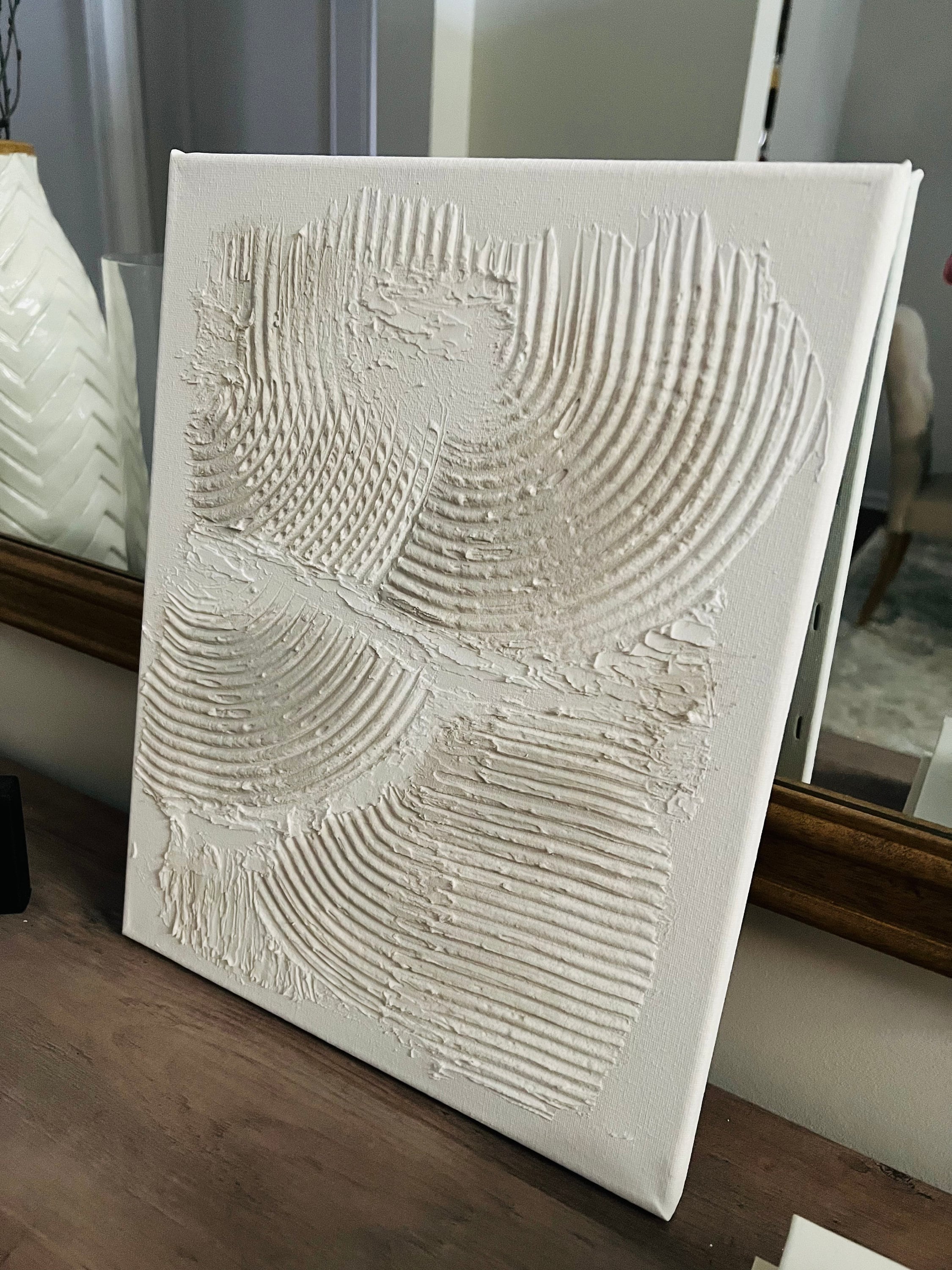 Textured Wall Art | White Spackle Art | Canvas Wall Art - Etsy