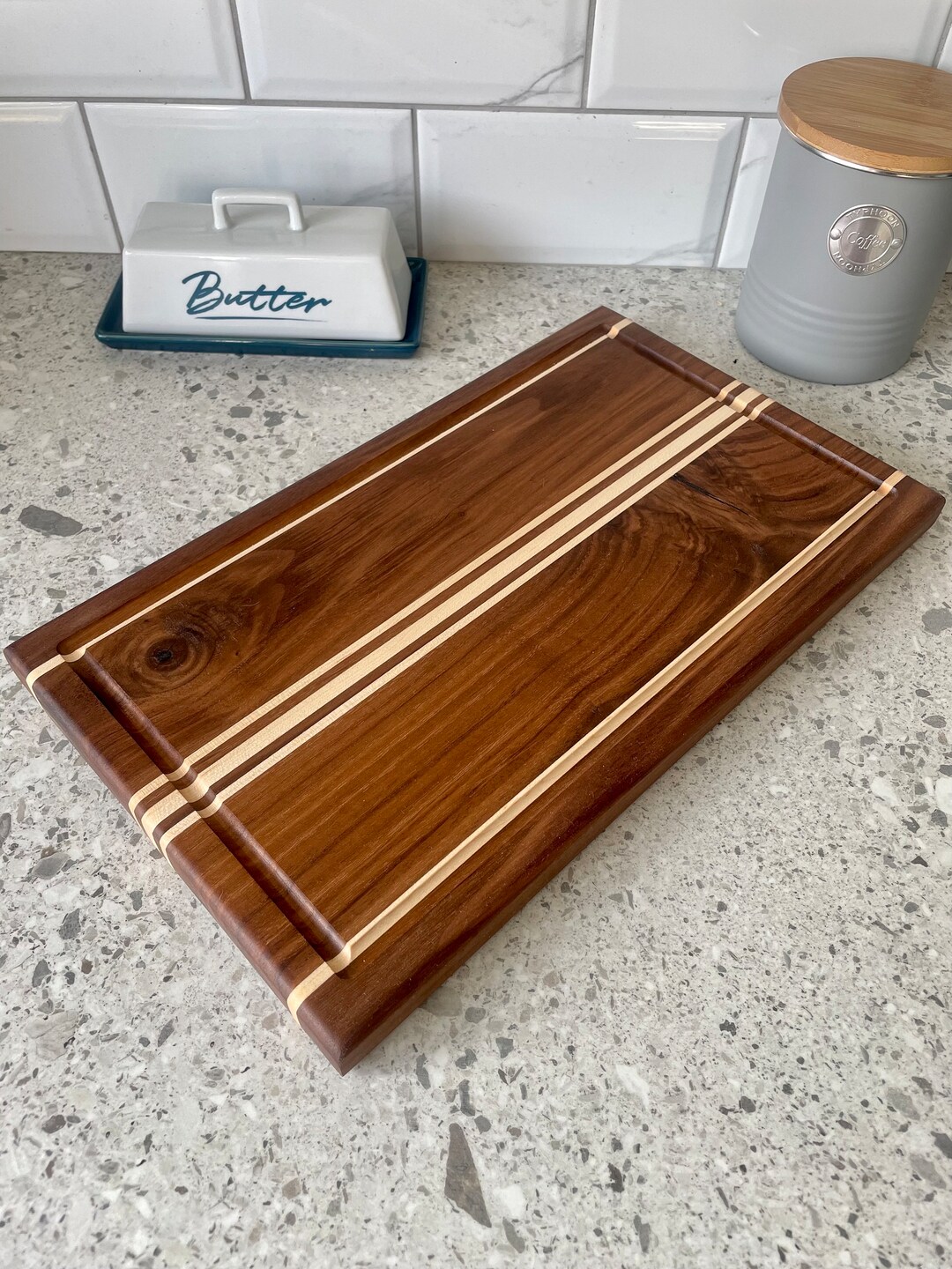 Custom Size Thick Wooden Chopping Board Walnut & Maple Hardwood - Etsy