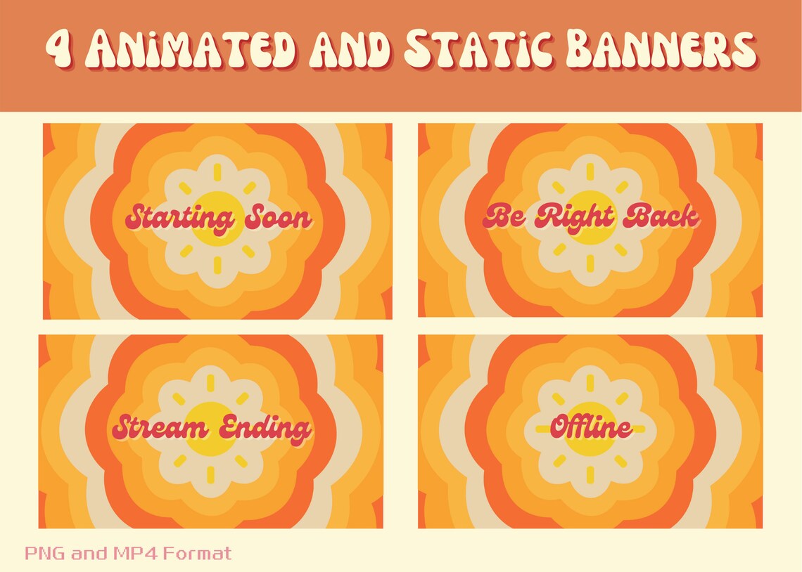 Twitch Stream Overlay Package Groovy 70s - Etsy