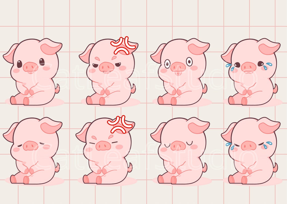 Animal Pngtuber 'pig' 4 Emotions Animal Vtuber Ready for Veadotube - Etsy