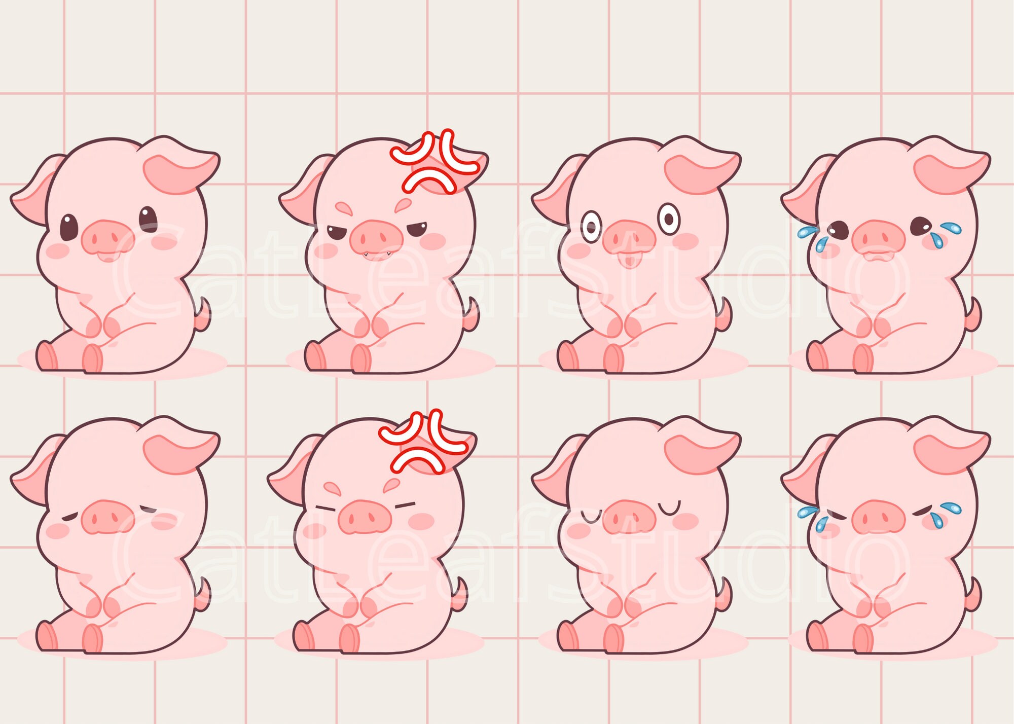 Animal Pngtuber 'pig' 4 Emotions Animal Vtuber Ready for Veadotube - Etsy