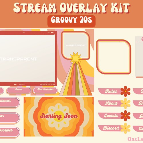 Twitch Stream Overlay Package Groovy 70s - Etsy