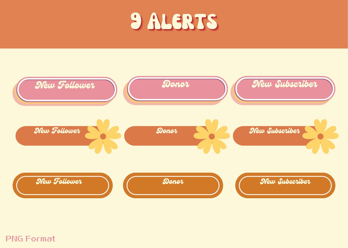 Twitch Stream Overlay Package Groovy 70s - Etsy