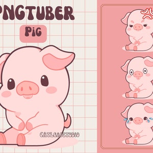 Animal Pngtuber 'pig' 4 Emotions Animal Vtuber Ready for Veadotube - Etsy