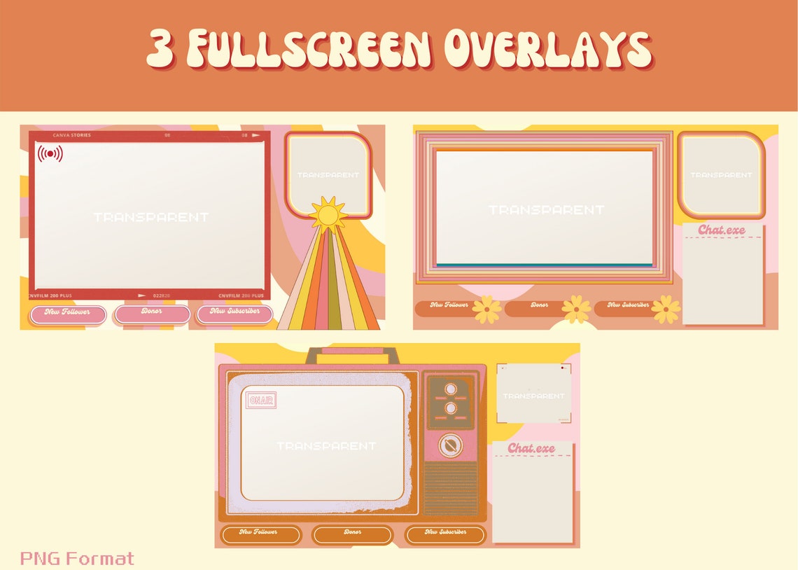 Twitch Stream Overlay Package Groovy 70s - Etsy
