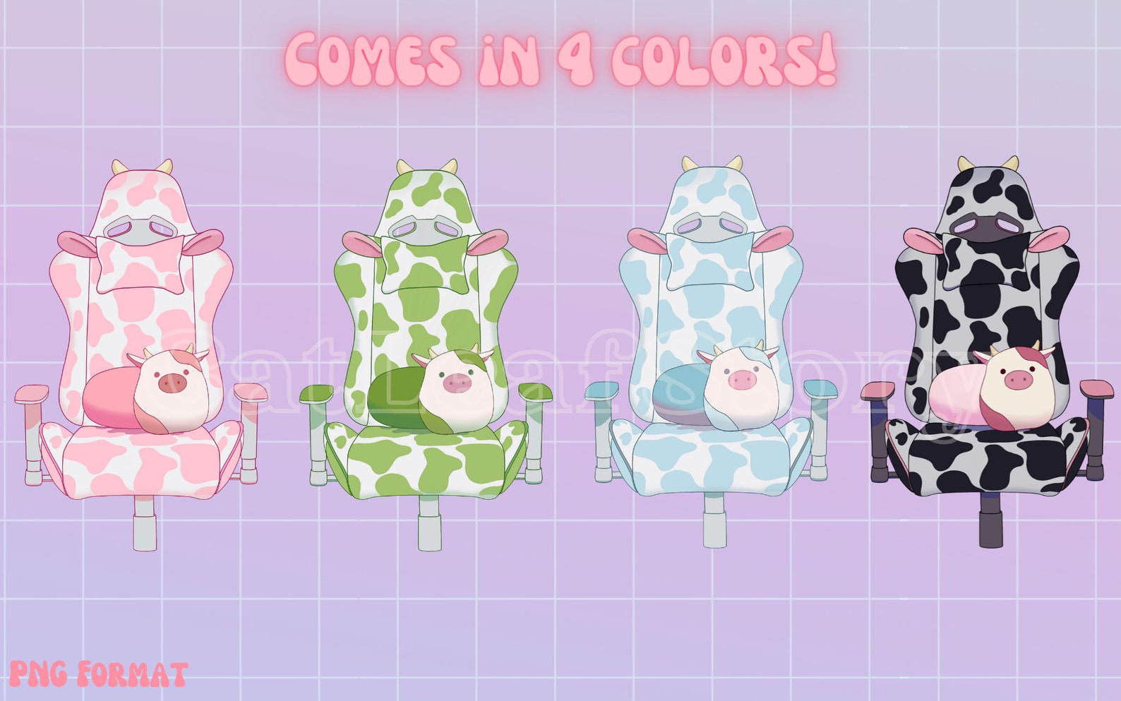 Vtuber Cow Gaming Chair 4 Colors Stream Add-on Vtuber - Etsy