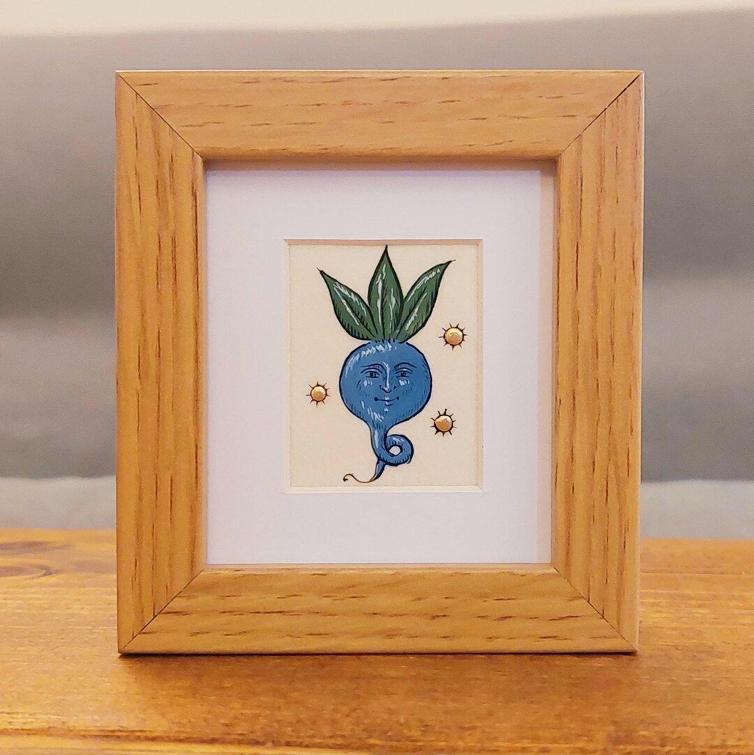 Small Medieval Turnip With Face (small), Voynich Style Original ...