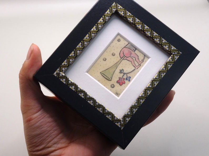 Medieval Butt Trumpet Original Handmade Miniature Painting - Etsy
