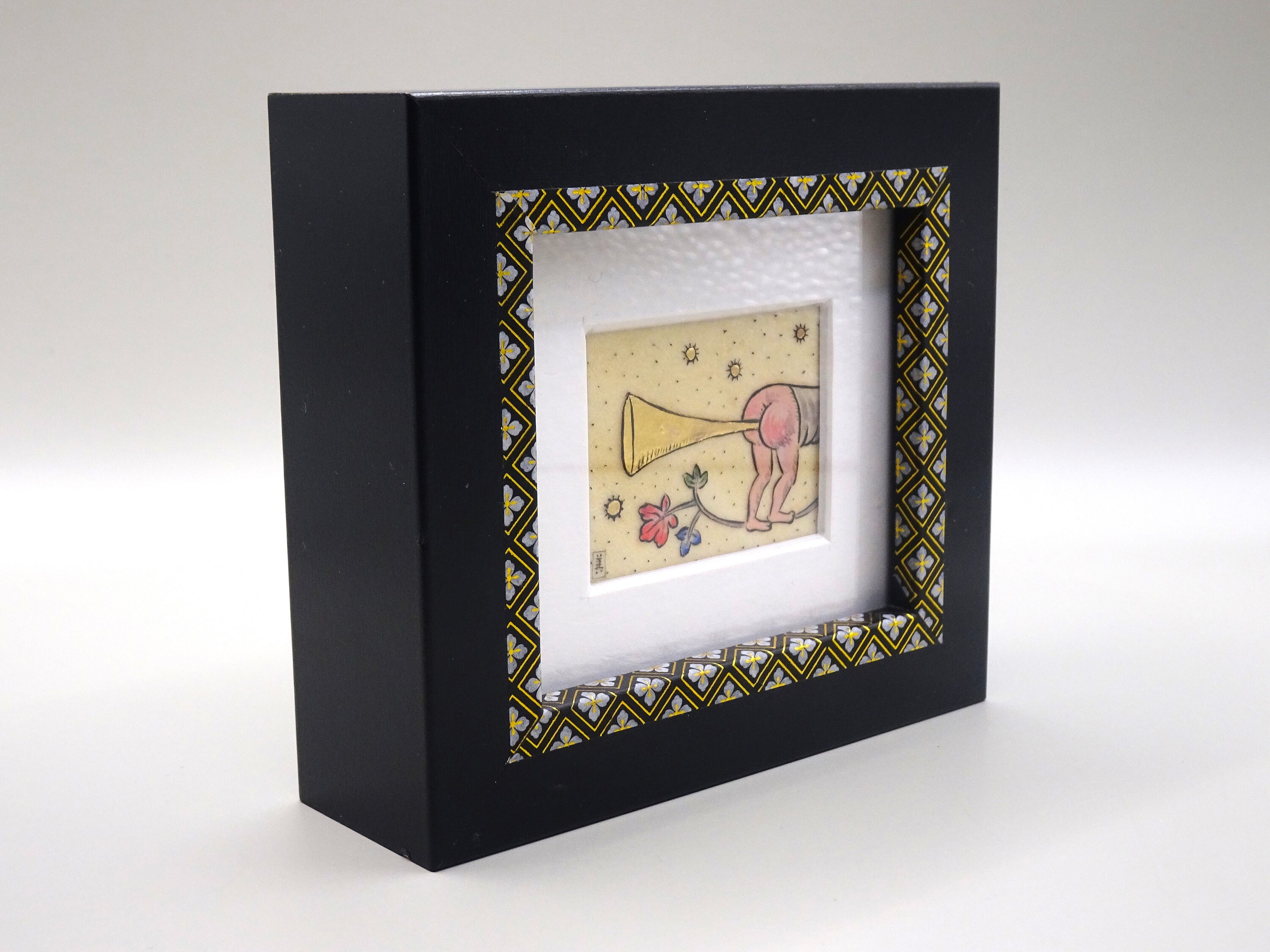 Medieval Butt Trumpet, Original Handmade Miniature Painting, Mediaeval ...