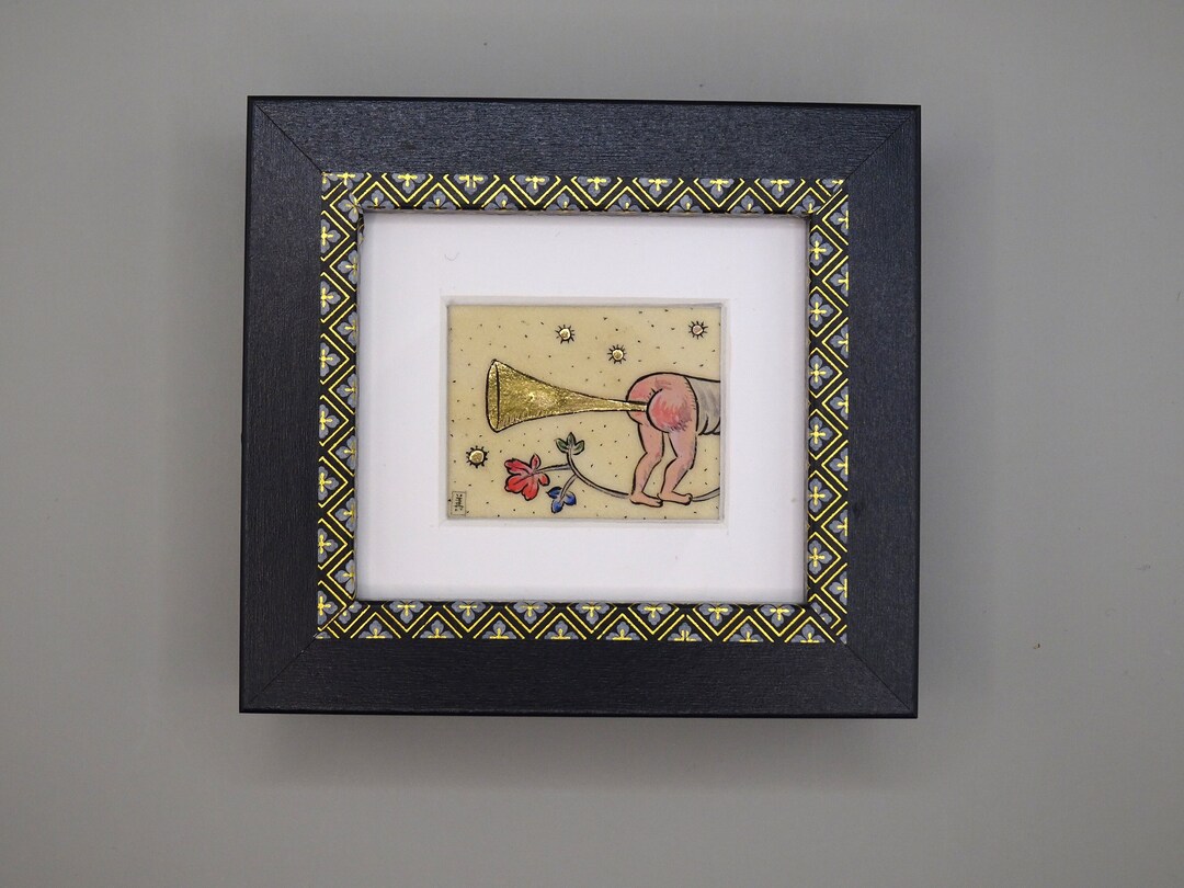 Medieval Butt Trumpet Original Handmade Miniature Painting - Etsy