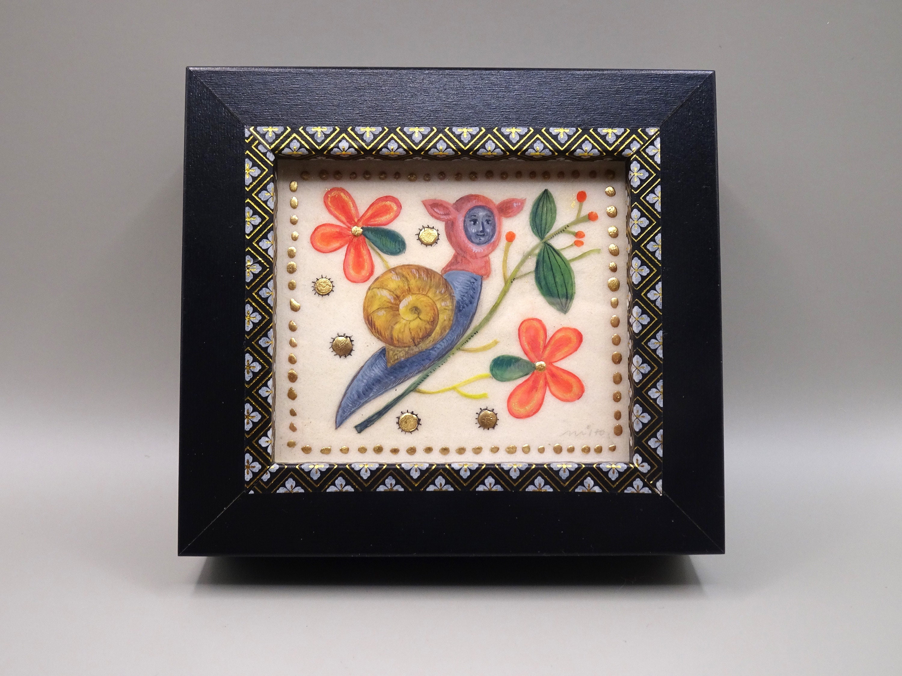 Medieval Snail Original Handmade Miniature Painting Medieval - Etsy