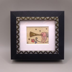 Medieval Butt Trumpet, Original Handmade Miniature Painting, Mediaeval ...