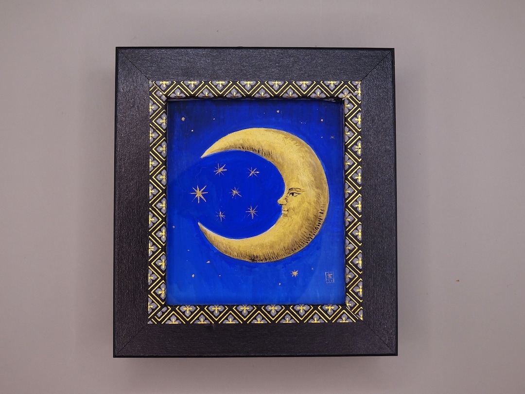 Medieval Moon, Original Handmade Miniature Painting, Mediaeval ...