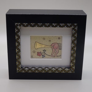 Medieval Butt Trumpet, Original Handmade Miniature Painting, Mediaeval ...