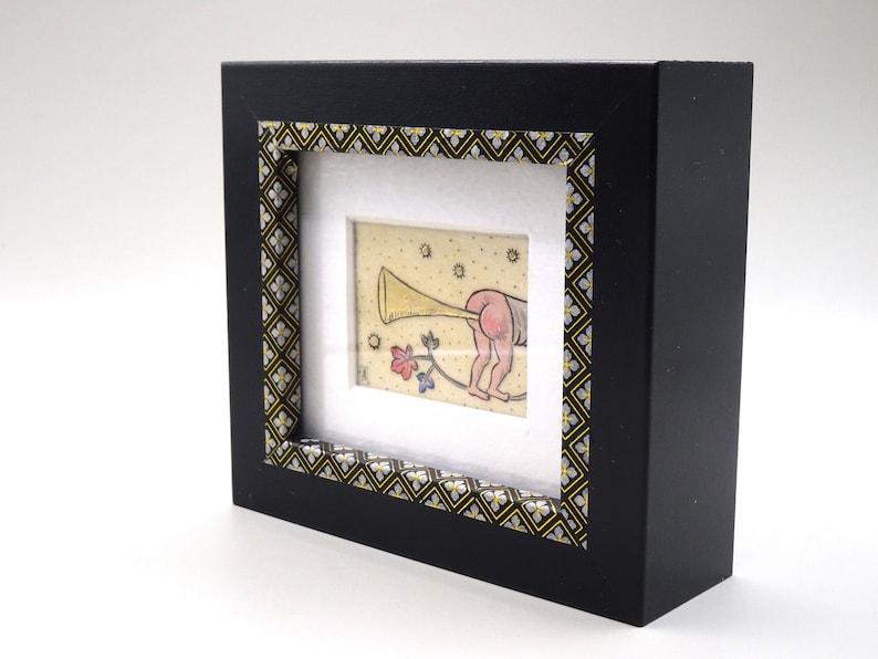 Medieval Butt Trumpet, Original Handmade Miniature Painting, Mediaeval ...