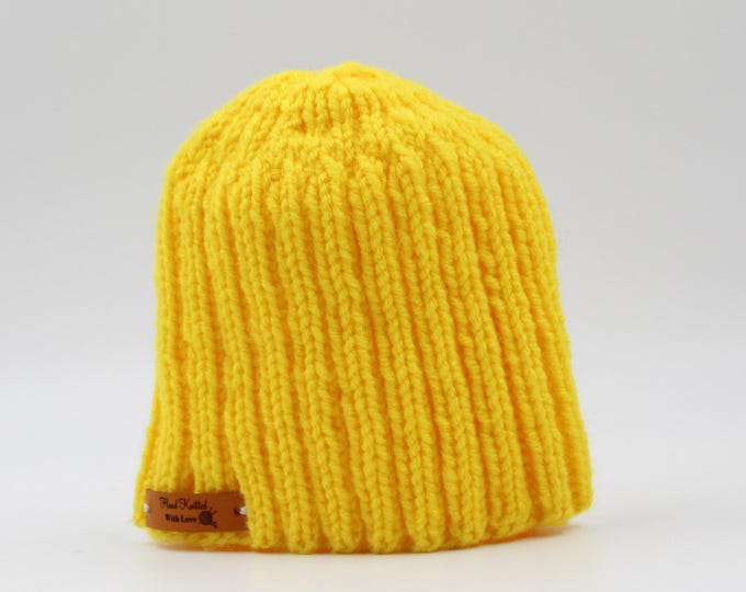 Handmade Hand Knit Bright Yellow Toque for Kids - Etsy