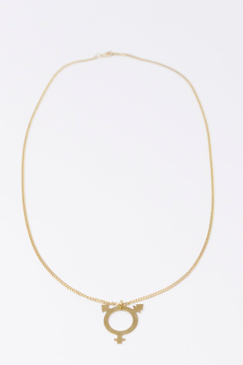 Brass Transgender Symbol Pendant Necklaces - Etsy