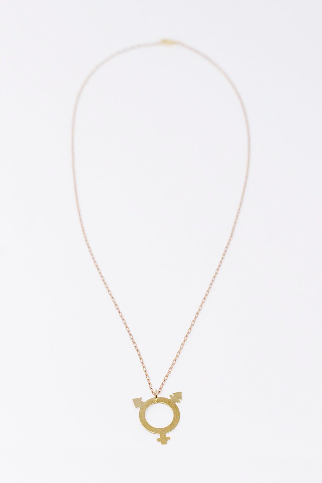 Brass Transgender Symbol Pendant Necklaces - Etsy