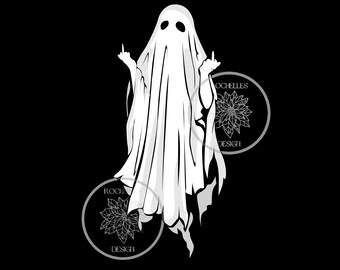Ghost Flipping the Bird - Etsy