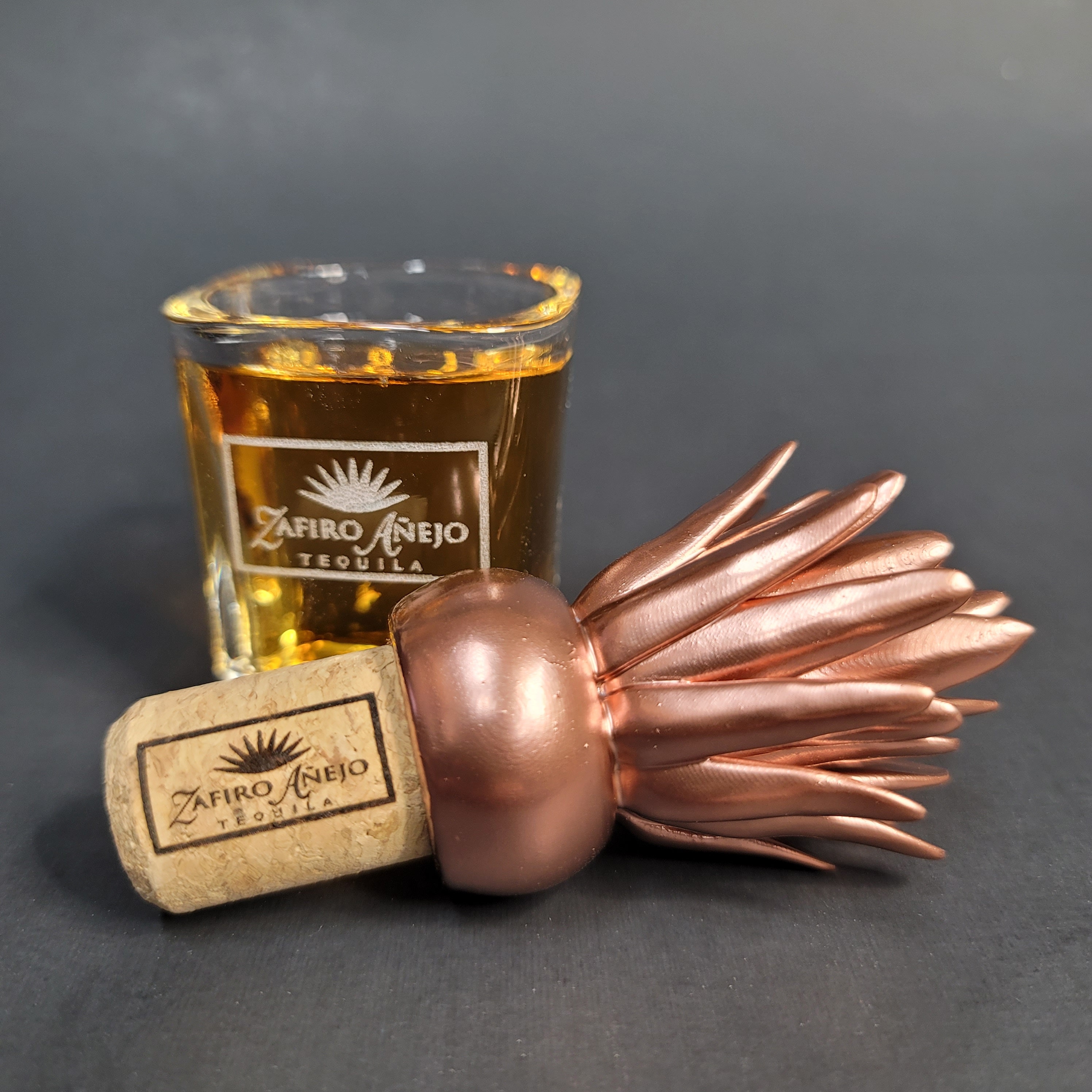 Zafiro Añejo Tequila Bottle Topper And Shot Glass Set Breaking Etsy Singapore