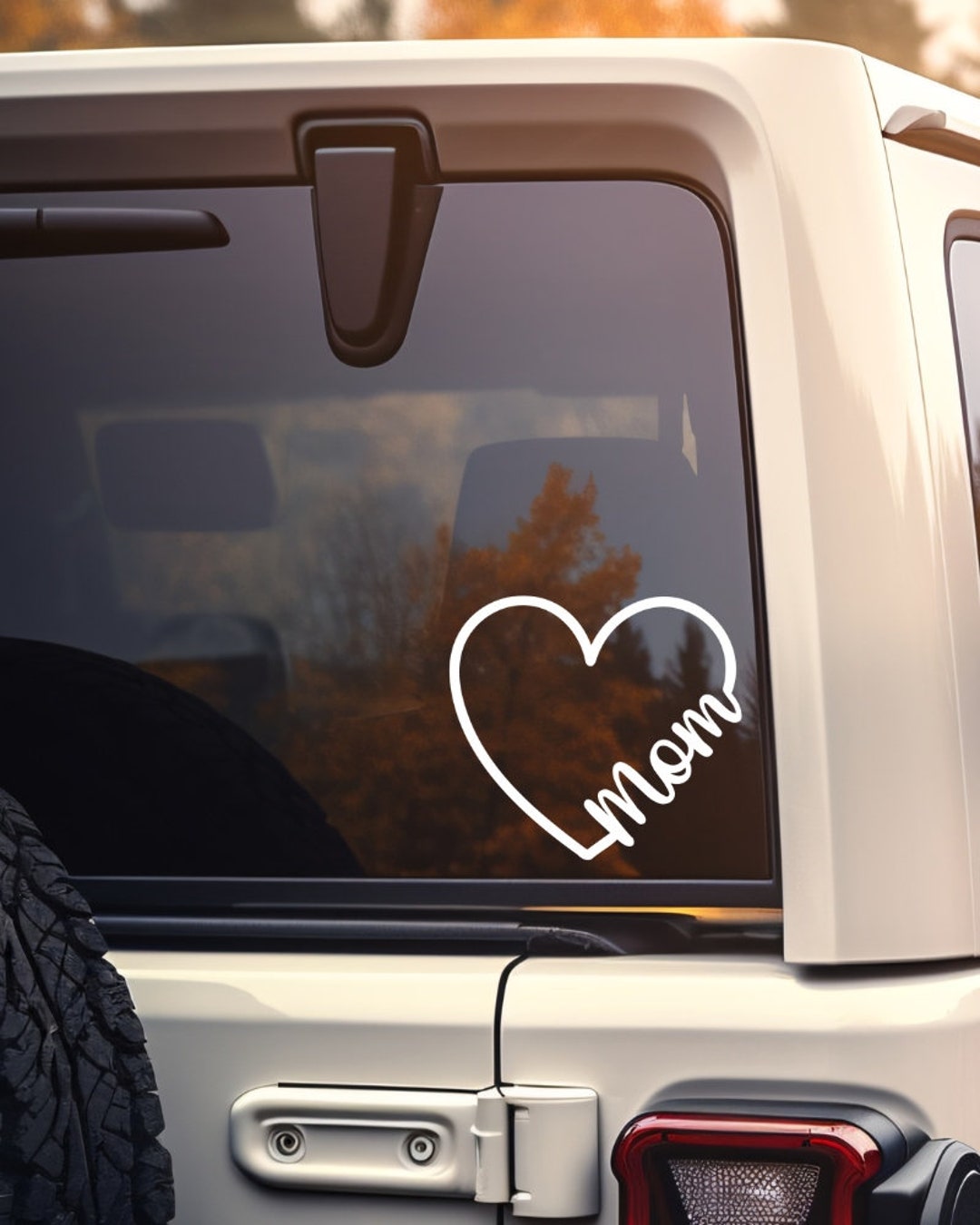 Mom Heart Decal, Waterproof - Etsy
