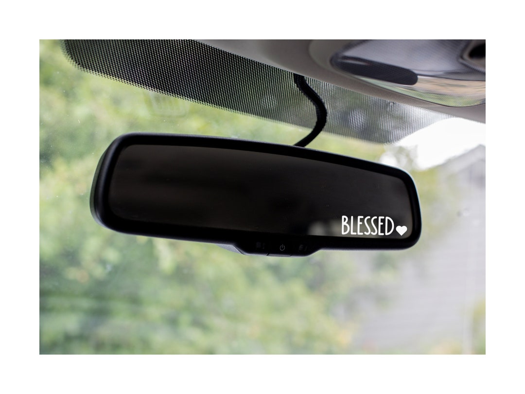 Blessed heart Rearview Mirror Decal, Waterproof - Etsy