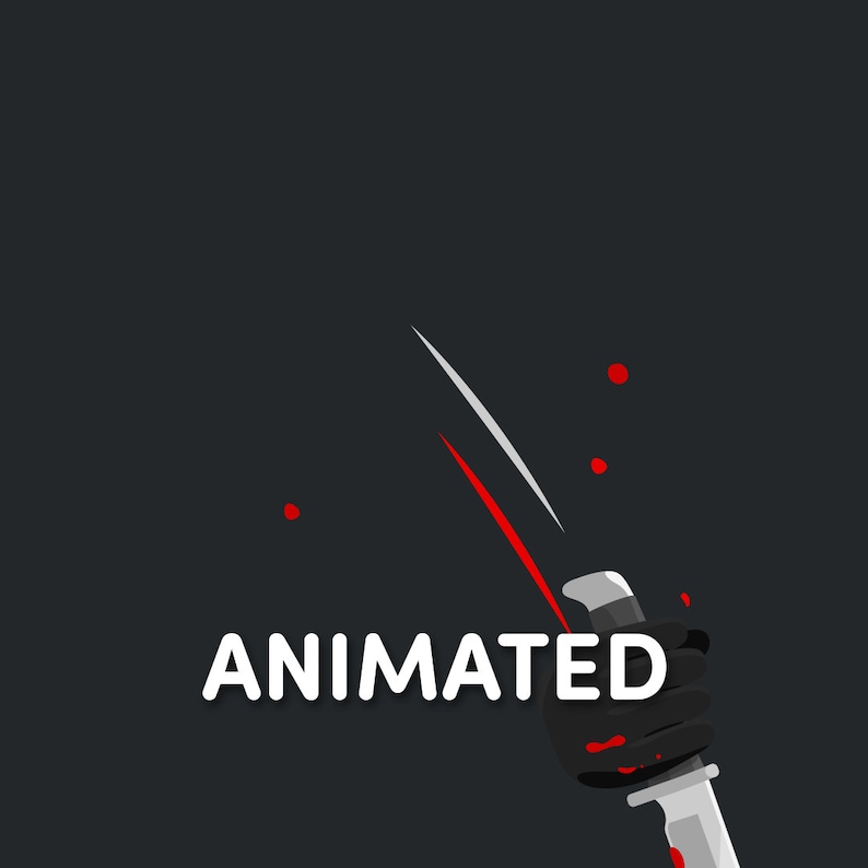 Animiertes Emote - 80s Horror Messer - Slasher - Discord - Twitch - Etsy.de
