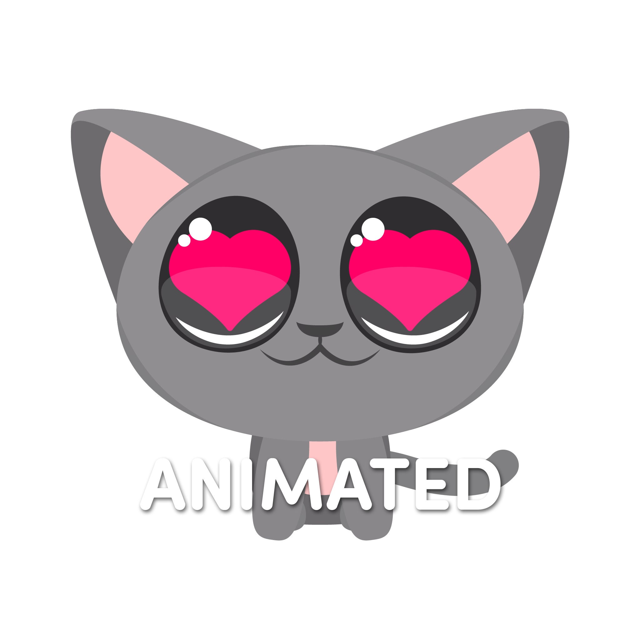 Animated Cat Emote for Twitch: Heart Eyes, Valentine's Theme - Etsy