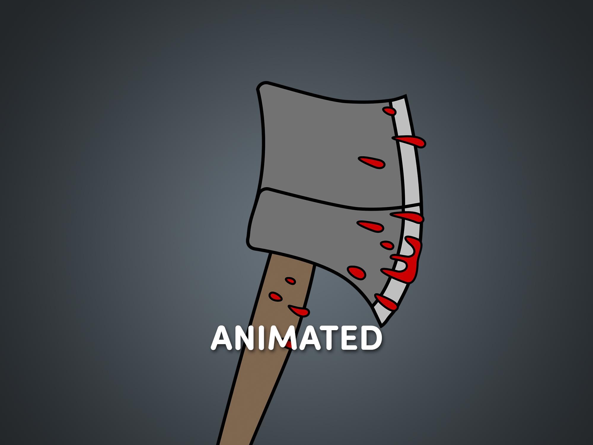 Animated Emote - Horror Hatchet - Slasher - Discord - Twitch - Etsy