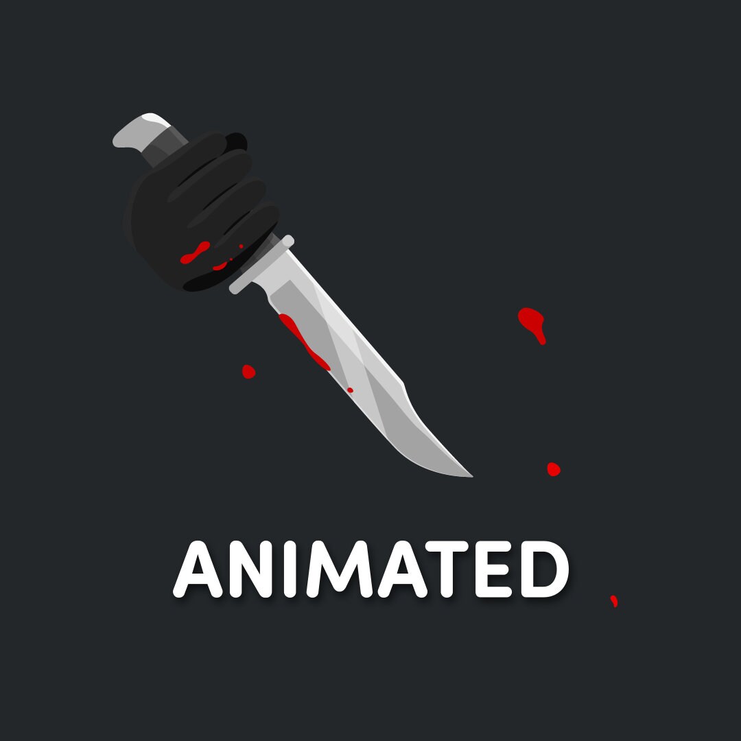 Animated Emote - 80s Horror Knife - Slasher - Discord - Twitch - Etsy