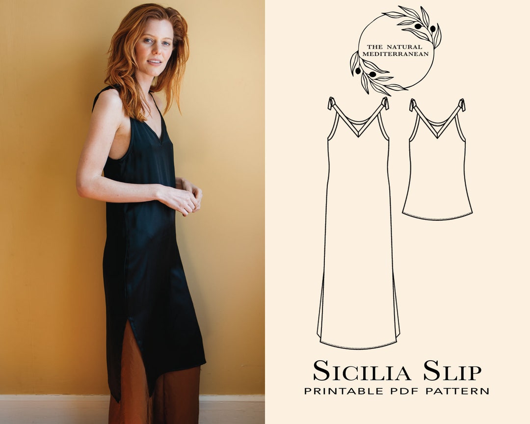 Women's Silk Slip Dress Printable PDF Home Sewing Pattern With ...
