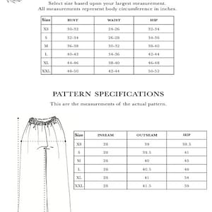 Women's Simple Elastic Waist Wide Leg Pants Printable PDF Home Sewing ...