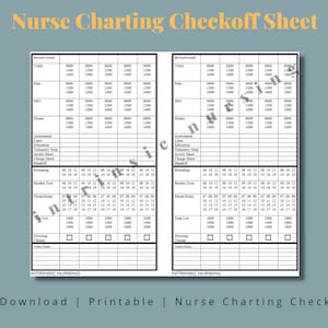 Nurse Charting/task Checkoff List - Etsy