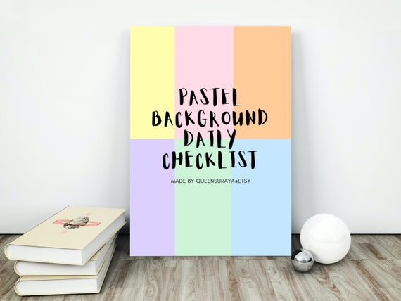 Pastel Checklist / Printable Download A4 PDF | Etsy